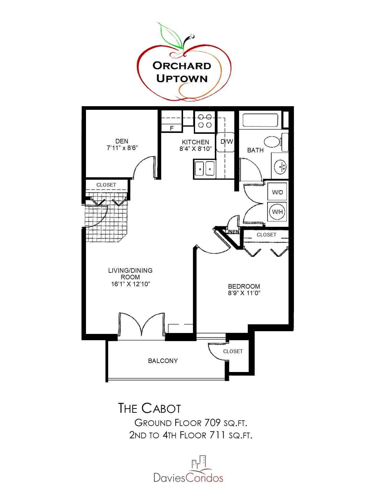 The Cabot Master Floor Plan - Davies Condos