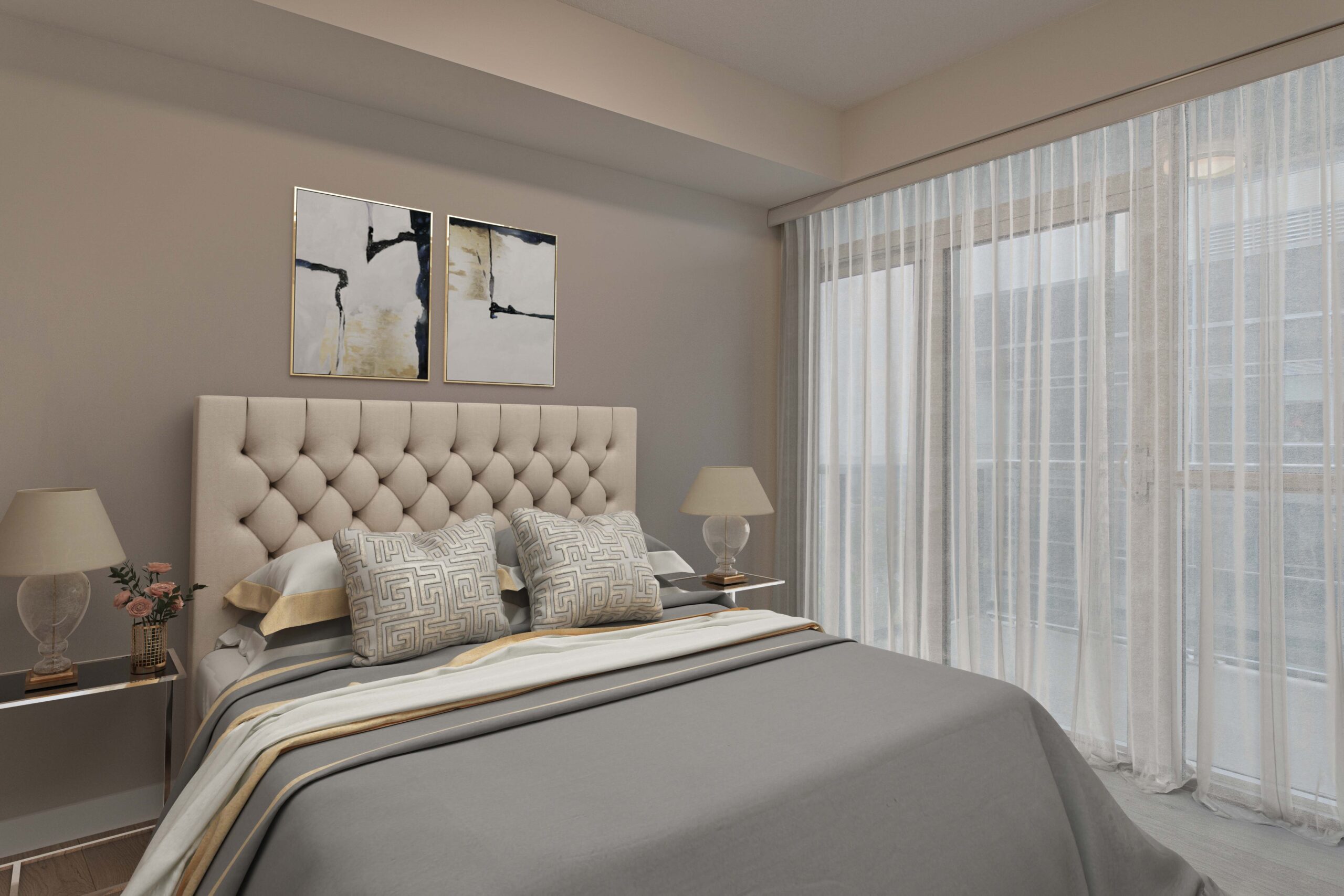 LOW RES-Bedroom Staged - Davies Condos